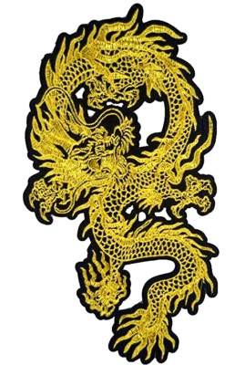 Golden Dragon Patch 29cm x 16cm Back Embroidered Iron Sew On Rocker Biker | eBay UK