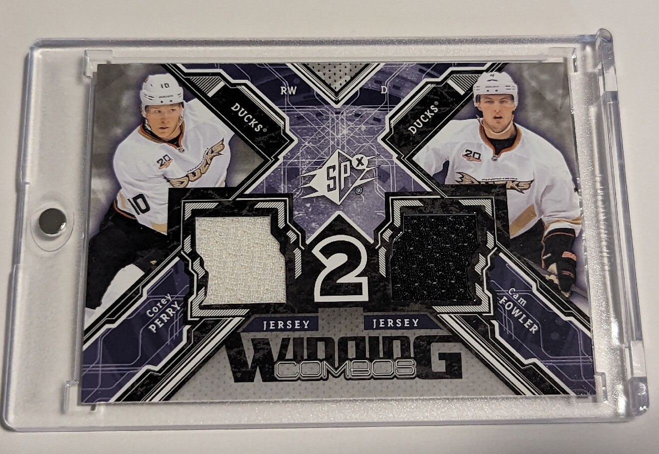 2013-14 SPx Winning Combos Dual Jersey Corey Perry & Cam Fowler WC-PF ...