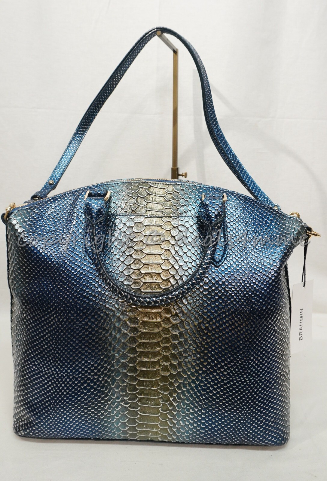 NWT RARE Sample Brahmin Large Duxbury Satchel/Shoulder Bag in Metallic ...