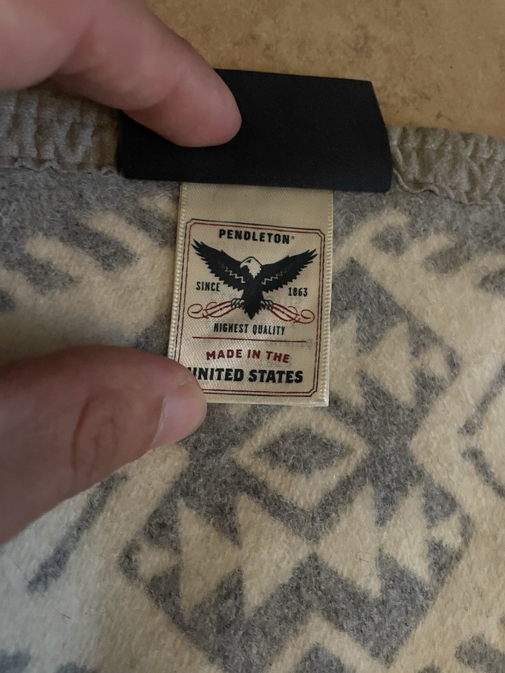 Pendleton Wool Blanket King Size Silver Bark Southwest BIG | eBay