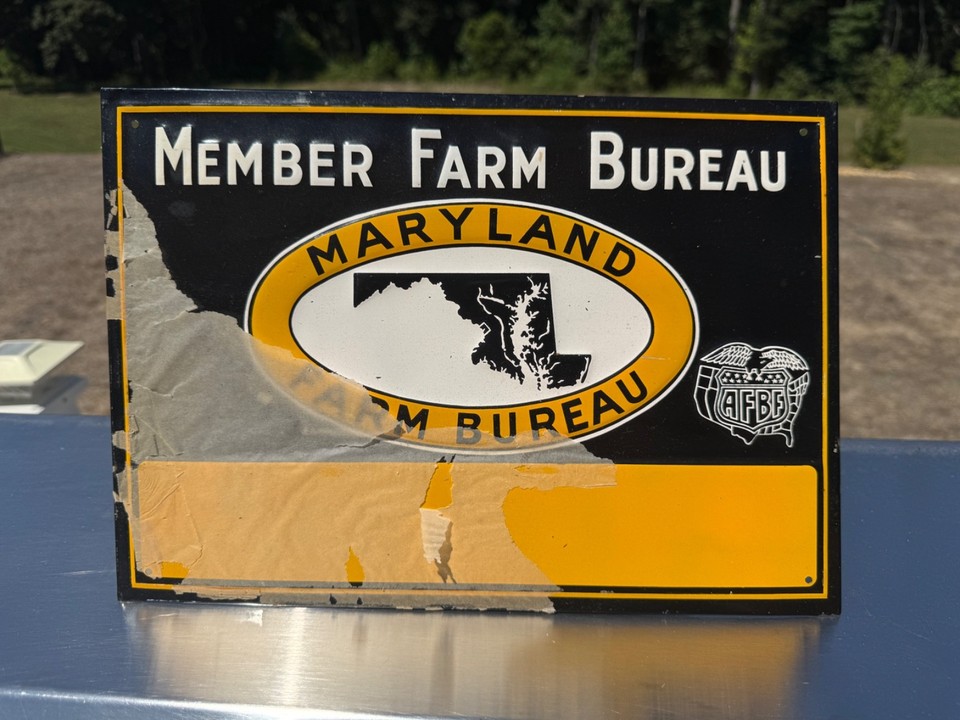 Maryland Farm Bureau Sign NOS Rice Paper Attached 🔥 | eBay