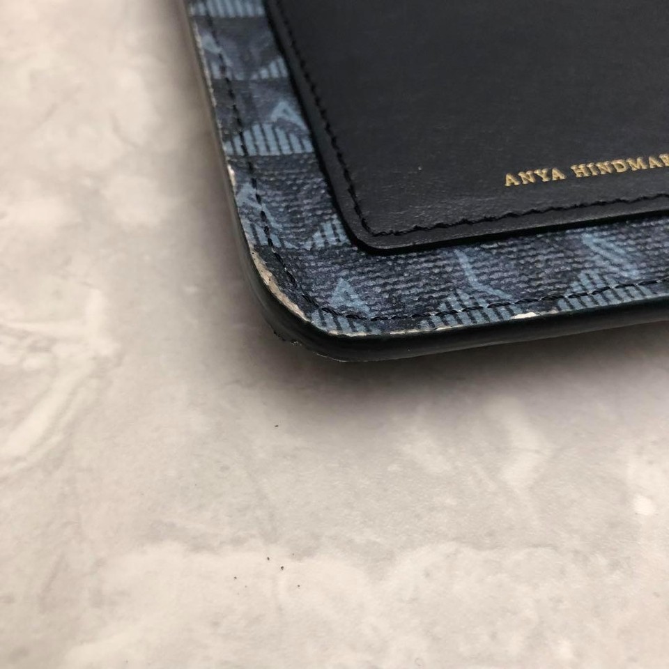 Anya Hindmarch Smartphone Pouch Leather Shoulder Bag Blue From Japan ...