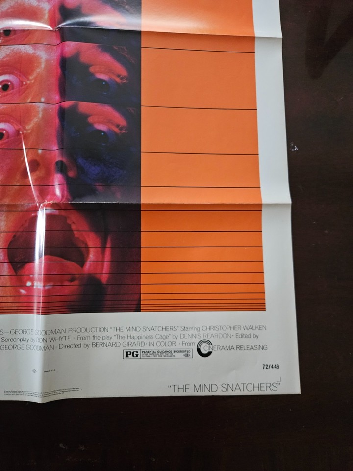 1972 THE MIND SNATCHERS Original 1 Sheet Poster 27x41 Christopher ...