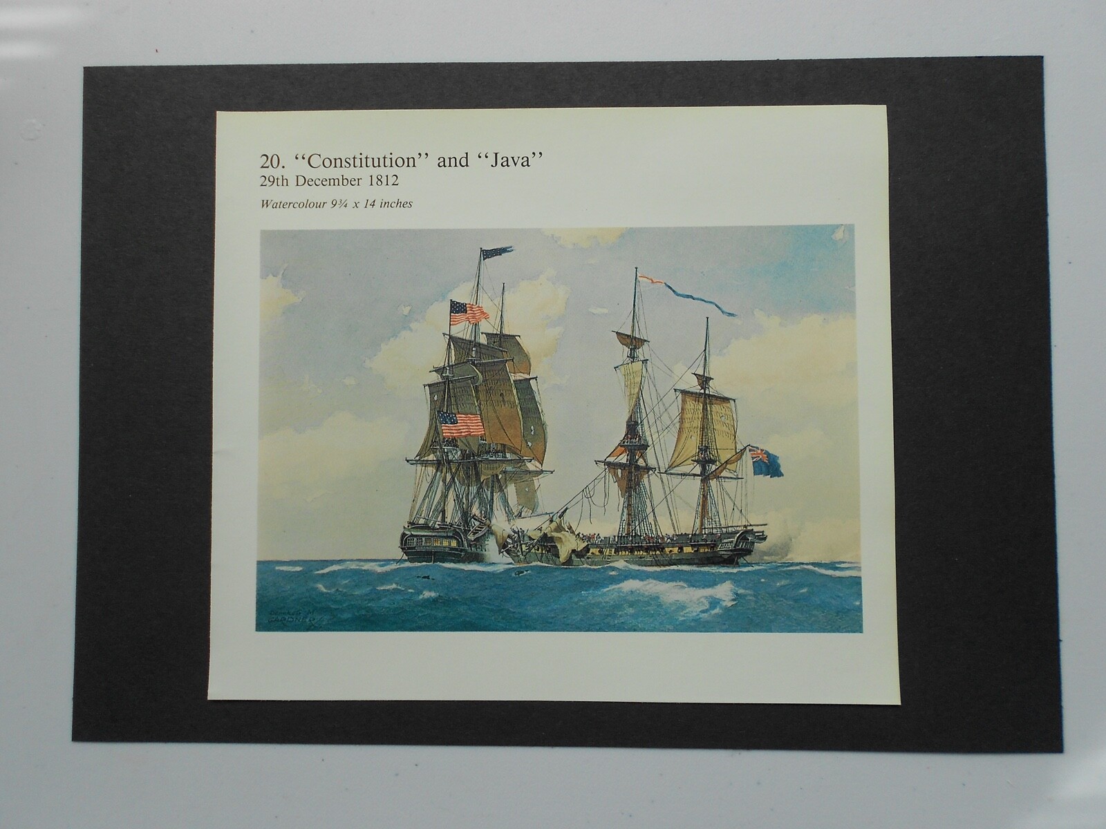 NAVAL PRINT- THE 'CONSTITUTION' AND 'JAVA' DECEMBER 1812 BY D GARDNER ...