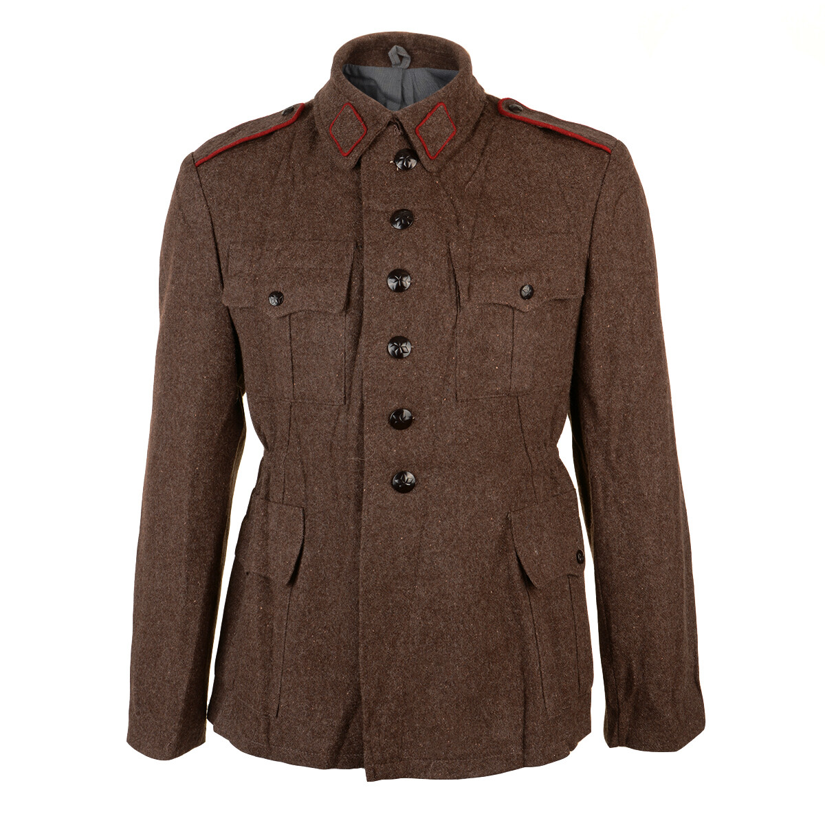 Original Soviet Era Bulgarian Army Wool Tunic - Red Piped Military ...