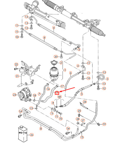NEW AUDI A6 C6 POWER STEERING INTAKE HOSE 4F0422887R OEM | eBay
