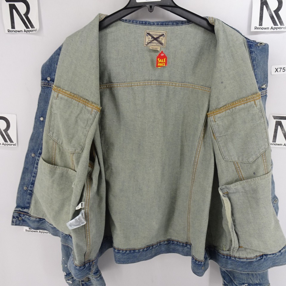 New Mens Polo Ralph Lauren Blue Jean Denim Trucker Jacket Size 3XB 3XL ...
