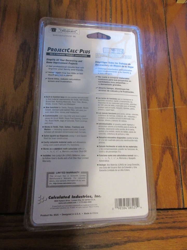 ProjectCalc Plus DIY Project Calculator 8525 - New in package | eBay