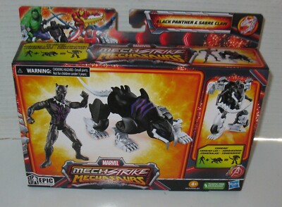 Hasbro Marvel Mech Strike Mechasaurs: 4" BLACK PANTHER & SABRE CLAW | eBay