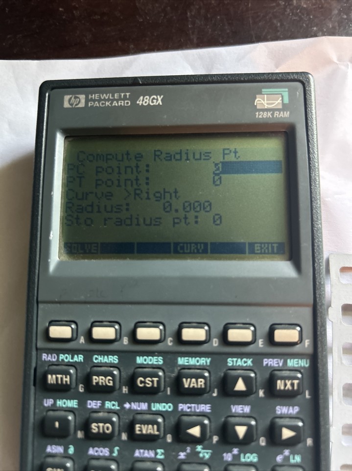 Hewlett Packard HP 48GX 48sx Graphing Calculator TDS COGO CARD And Key ...
