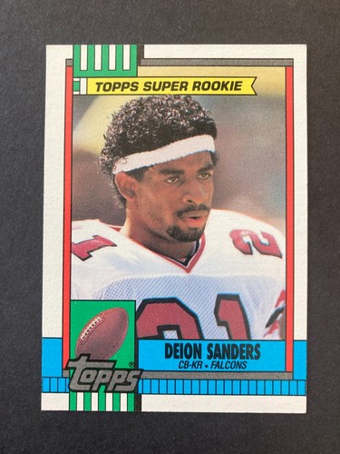DEION SANDERS ATLANTA FALCONS 1990 TOPPS SUPER ROOKIE CARD #469 ...
