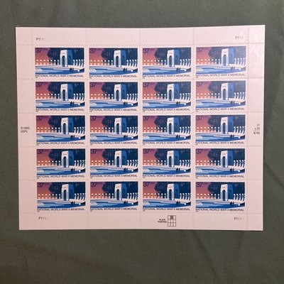 NATIONAL WORLD WAR II MEMORIAL .37 Cents USPS Stamps Sheet History | eBay