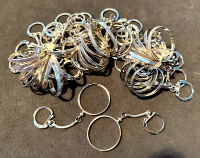 LOT OF (36) ~ 36-MM BEZEL KEYCHAIN COIN or MEDAL HOLDERS (Stainless ...