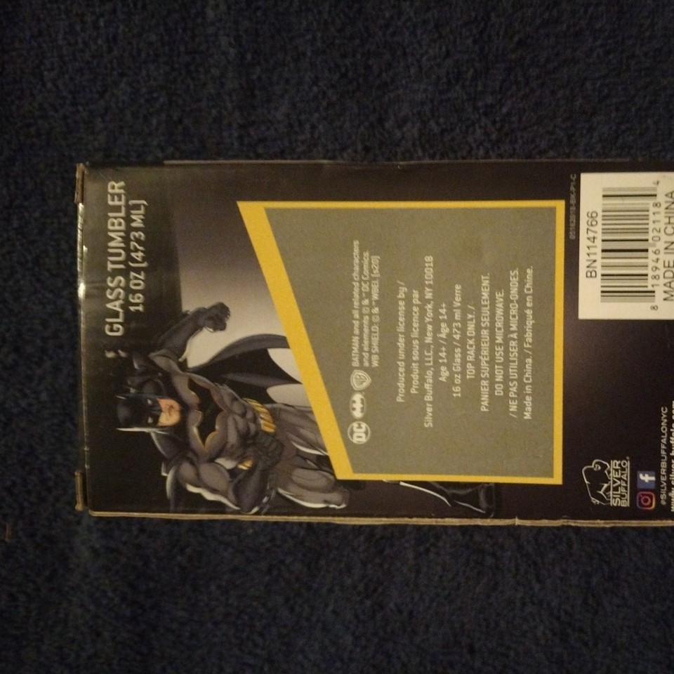 DC Comics Batman "I Am Batman" 16oz Pint Glass Tumbler **New ...