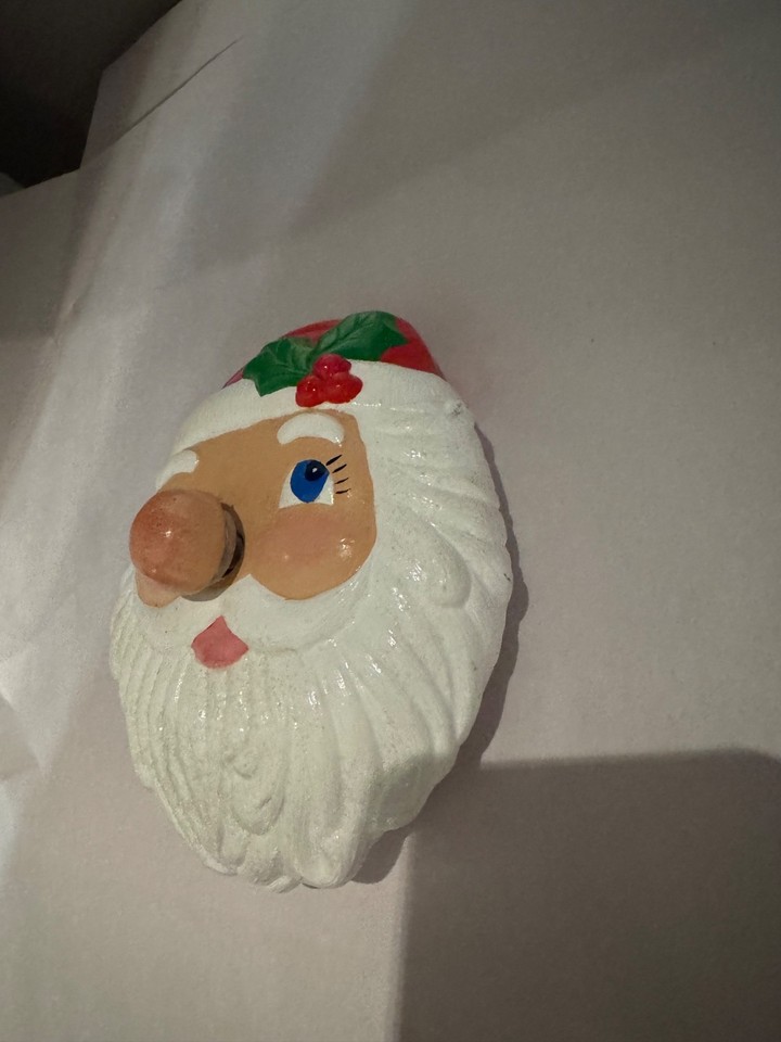 Vintage Santa Head Musical Wind up Nose plays Rudolph the Red Nose ...