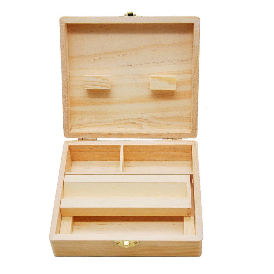 Wood Stash Box With Rolling Tray Large And Perfect To Organize Your ...