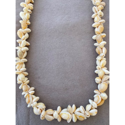 Vintage Cowrie Shell Lei Hawaiian Necklace Natural Beach Boho Women's ...