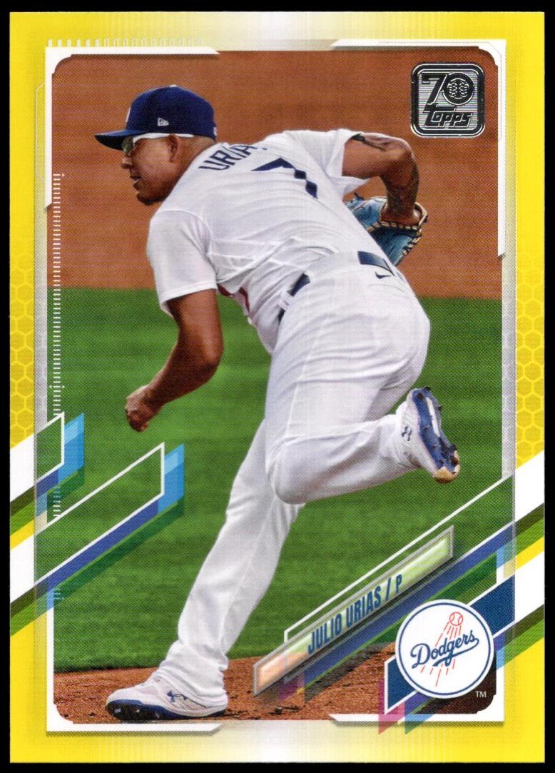 2021 Topps Series 1 JULIO URIAS "WALGREENS YELLOW BORDER" Parallel Card ...