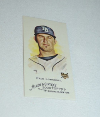 2008 TOPPS ALLEN & GINTER'S - RC EVAN LONGORIA MINI GINTER BACK CARD ...