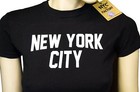 SCREEN PRINTED Ladies New York City T-Shirt Black White NYC Tee Womens ...