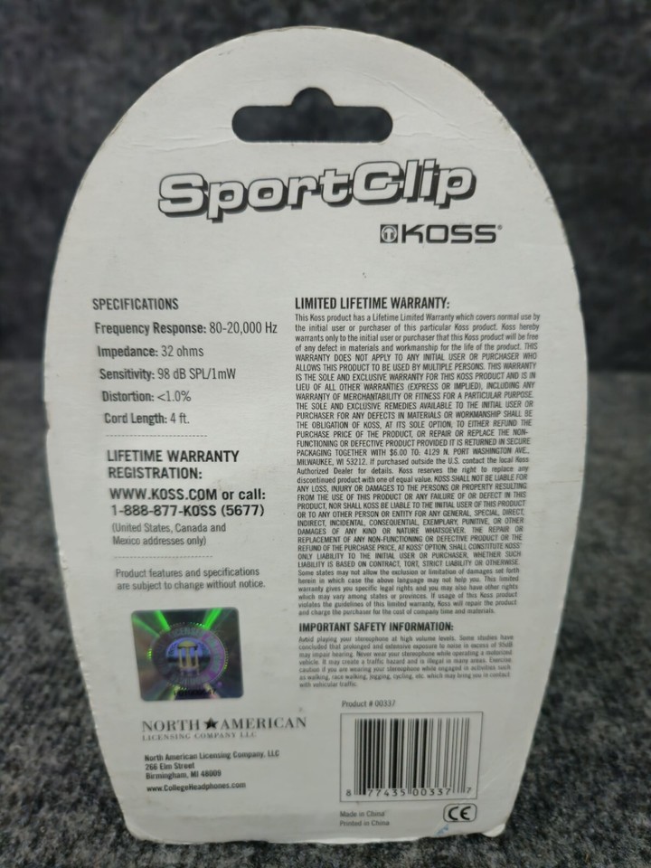 NCAA Texas Tech Red Raiders Koss Sport Clip Earbuds Headphones with ...