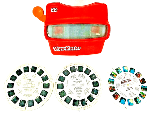 Vintage Red View Master 3D And 3 Reels Roy Rogers Gene Autry Micky ...