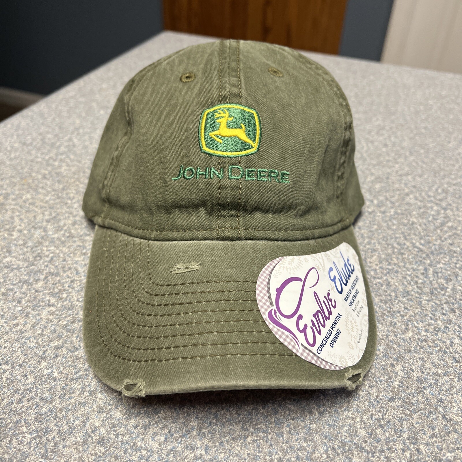 John Deere Woman’s Stressed Washed Cap. Olive Green. Embroidered Emblem. NEW | eBay