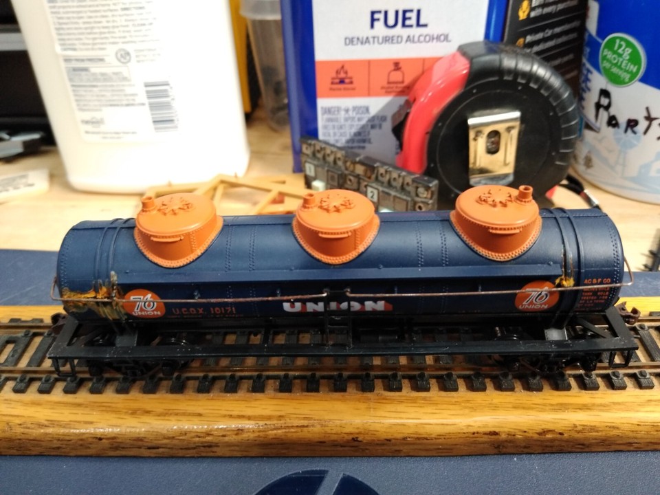 3 Dome Union 76 Tank Car HO Scale E-Z Mate Couplers Athearn Car #10171 ...