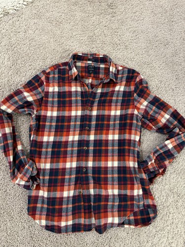 Men's J Crew Fall Flannel Size Medium Classic Checker | eBay