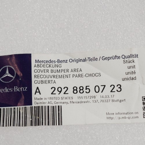 NEW MB GLE C292 EXHAUST PIPE SURROUND PLASTIC COVER A2928850723 2016OEM ...