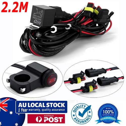 2.2M Motorcycle Fog Light Wiring Harness LED Lamp Headlamp Switch Relay ...