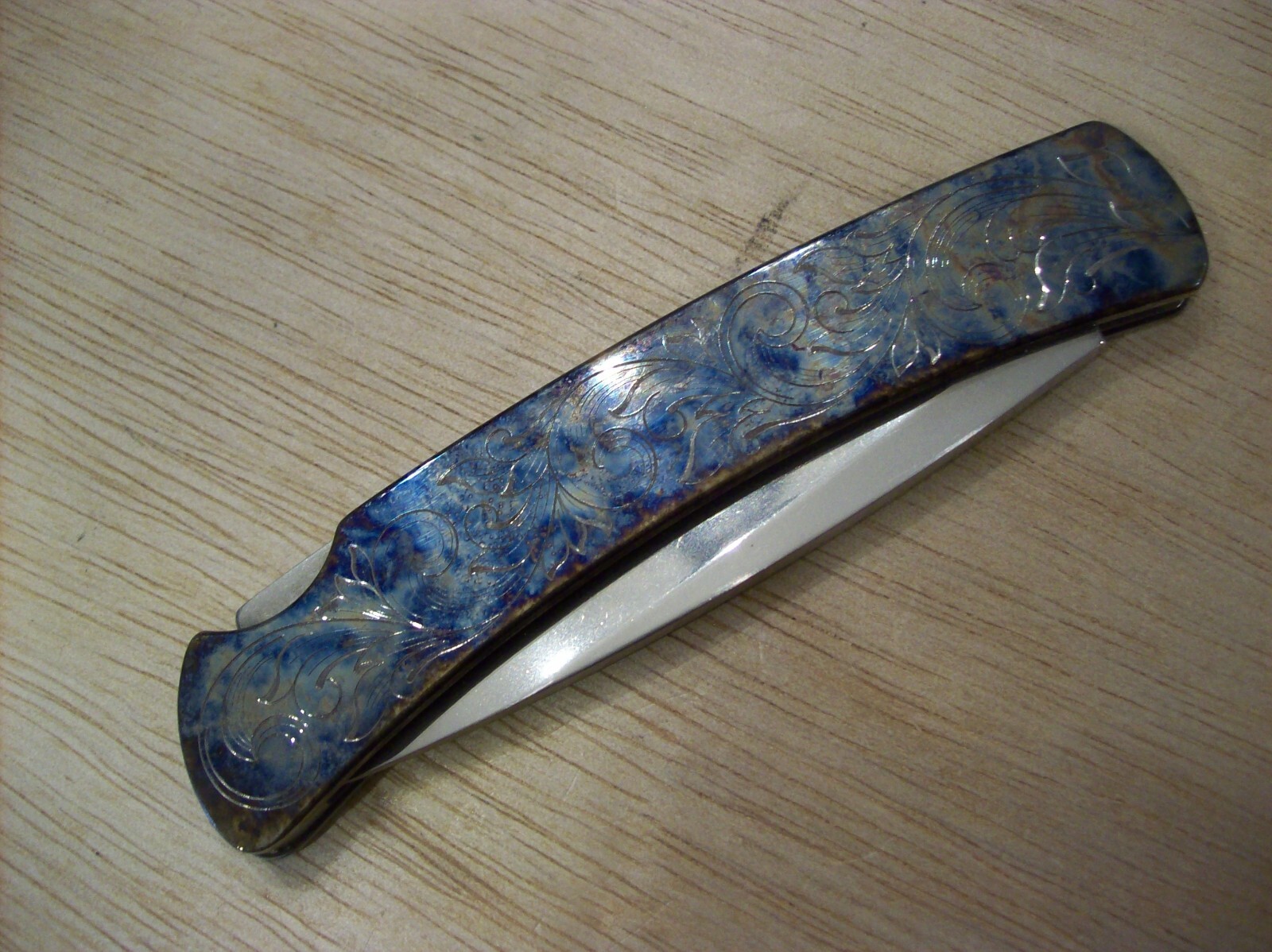 RARE LIMITED EDITION BUCK KNIFE 522 / ENGRAVED ARTWORK SCALES TONED ...