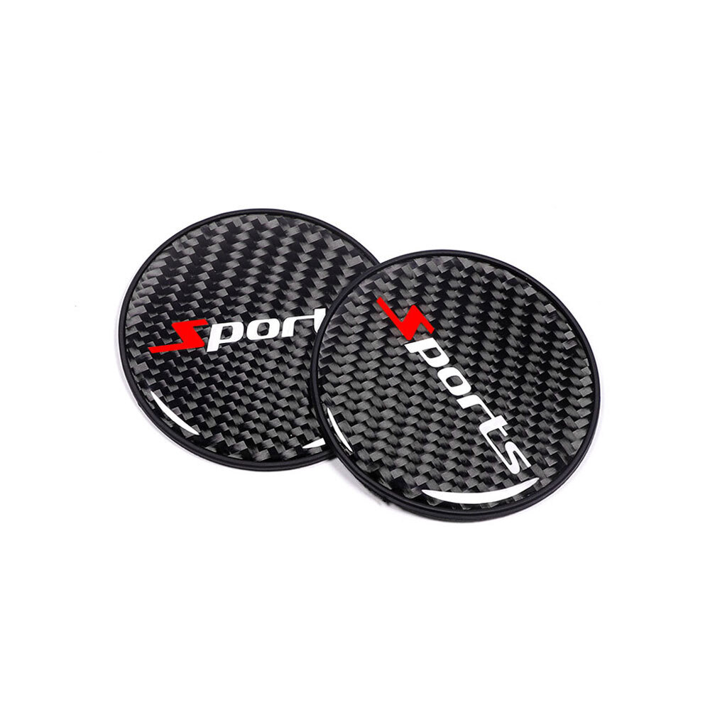 Carbon Fiber Car Interior Cup Holder Pad Water Cups Non-Slip Mat Black ...