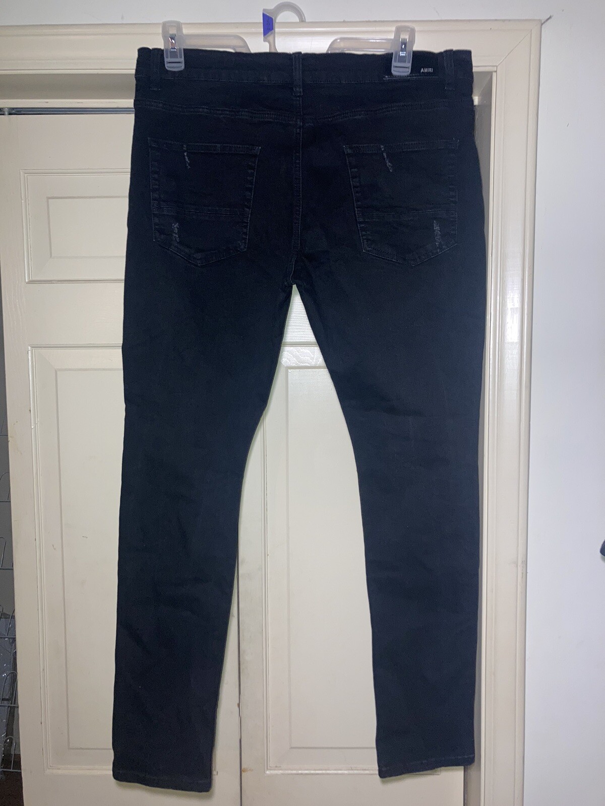 Amiri Rhinestone Musical Notes Distressed Ripped Blac… - Gem