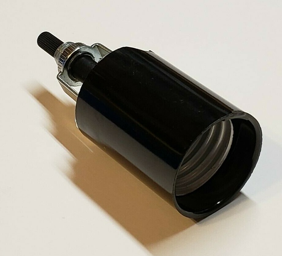HIGH HEAT BAKELITE BOTTOM TURN KNOB FIXTURE LAMP SOCKET E26 MEDIUM BASE ...