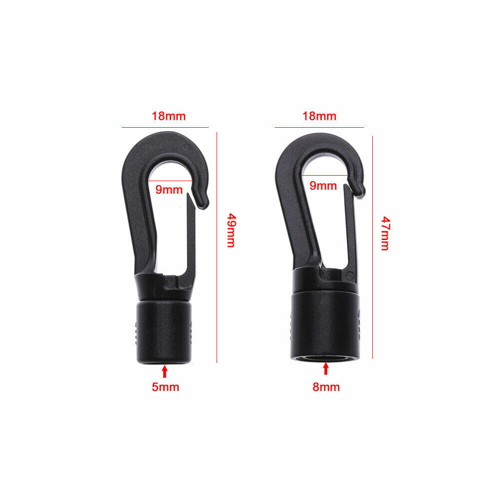 20Pcs Bungee Elastic Rope Quick Fit Connect Shock Cord End Hooks 5mm ...