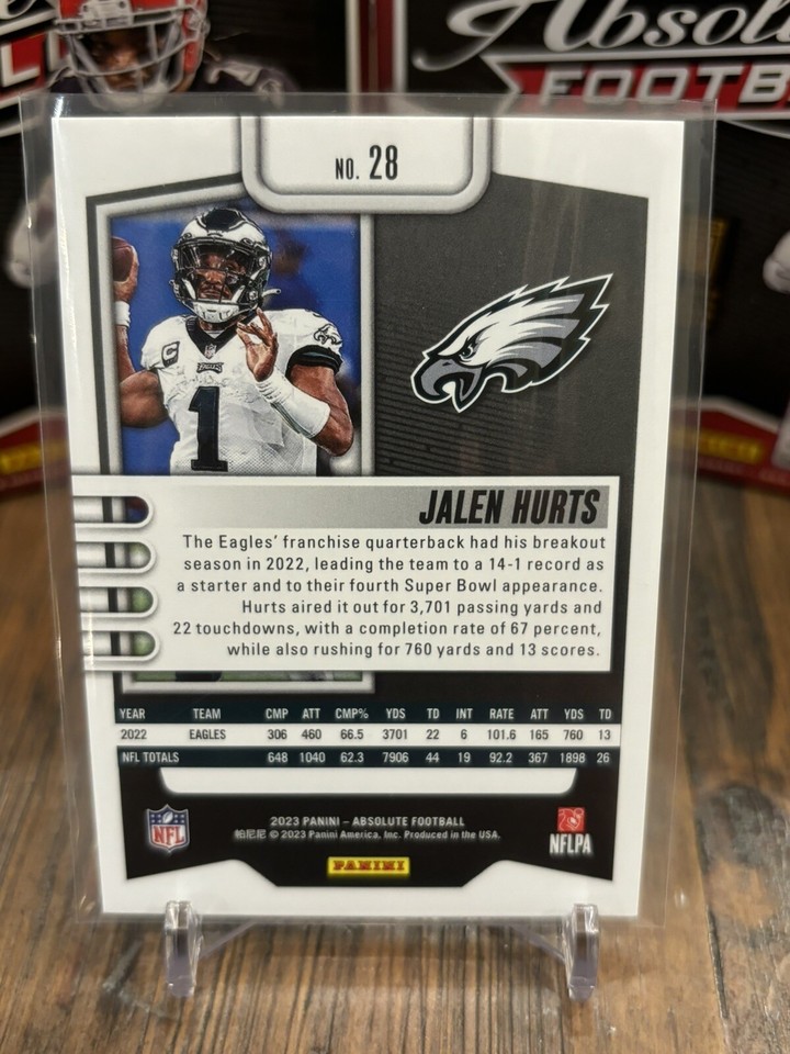 Jalen Hurts 2023 Panini Absolute- MINT! Spectrum Splash SSP 07/16 #28 ...