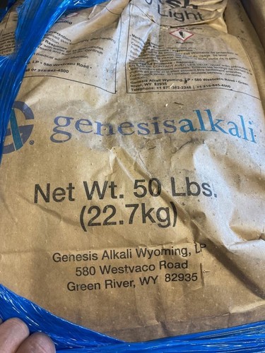 genesis alkali Soda Ash Grade 100 Light QTY Pallet of 35 Bags 50 LB ...