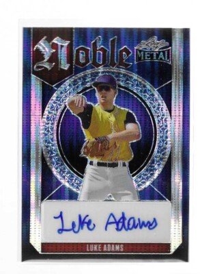LUKE ADAMS 2023 LEAF METAL DRAFT NOBLE BLUE AUTO CARD #N-LA1 /5 | eBay
