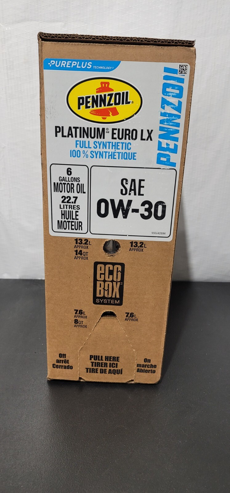 Pennzoil Platinum Euro LX (0-30) 6-gal. BIB/Pit Pack 550042994 for sale ...