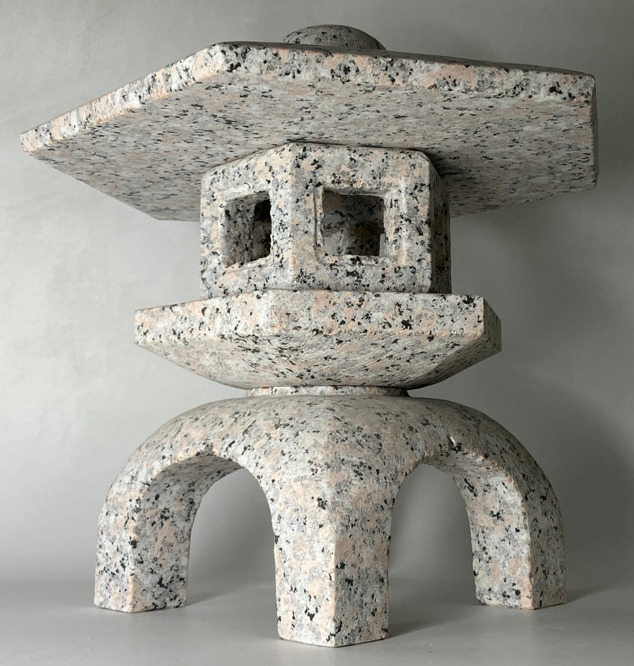 Zen Pink Gray Yukimi Stone Lantern Small Granite Japanese Garden ...