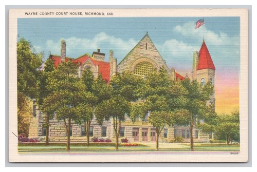 Richmond Indiana Wayne County Court House Building Linen Postcard UNP ...