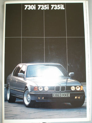 BMW 730i, 735i & 735iL brochure 1987 ed 2 + upholstery folder and price ...
