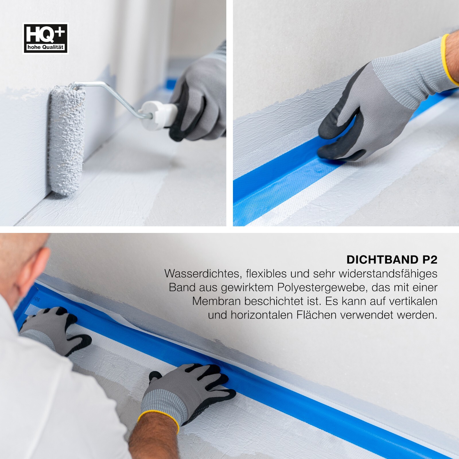 Dichtset für Dusche Bad Flüssigfolie 7 kg Isogrund Dichtband Abdichtung ...