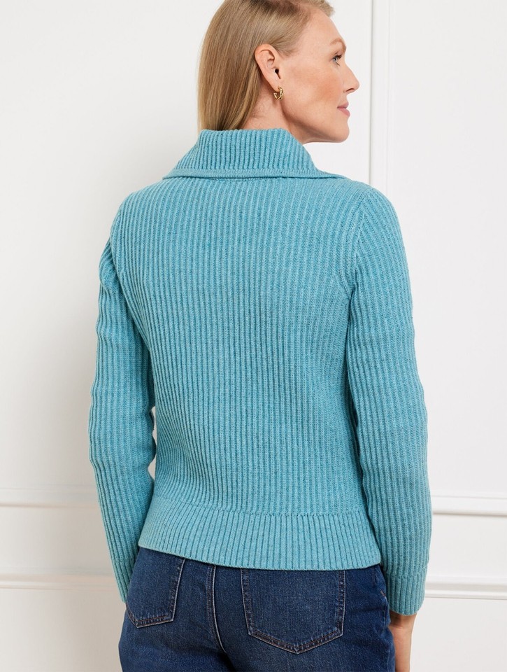 [Talbots] Pointelle Knit Sweater Jacket - Tweed - Regular - M - New ...