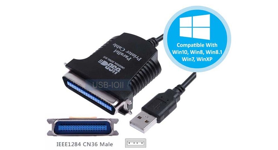 Plug N Play Parallel Printer To USB Port Adapter- USB Priner Port ...