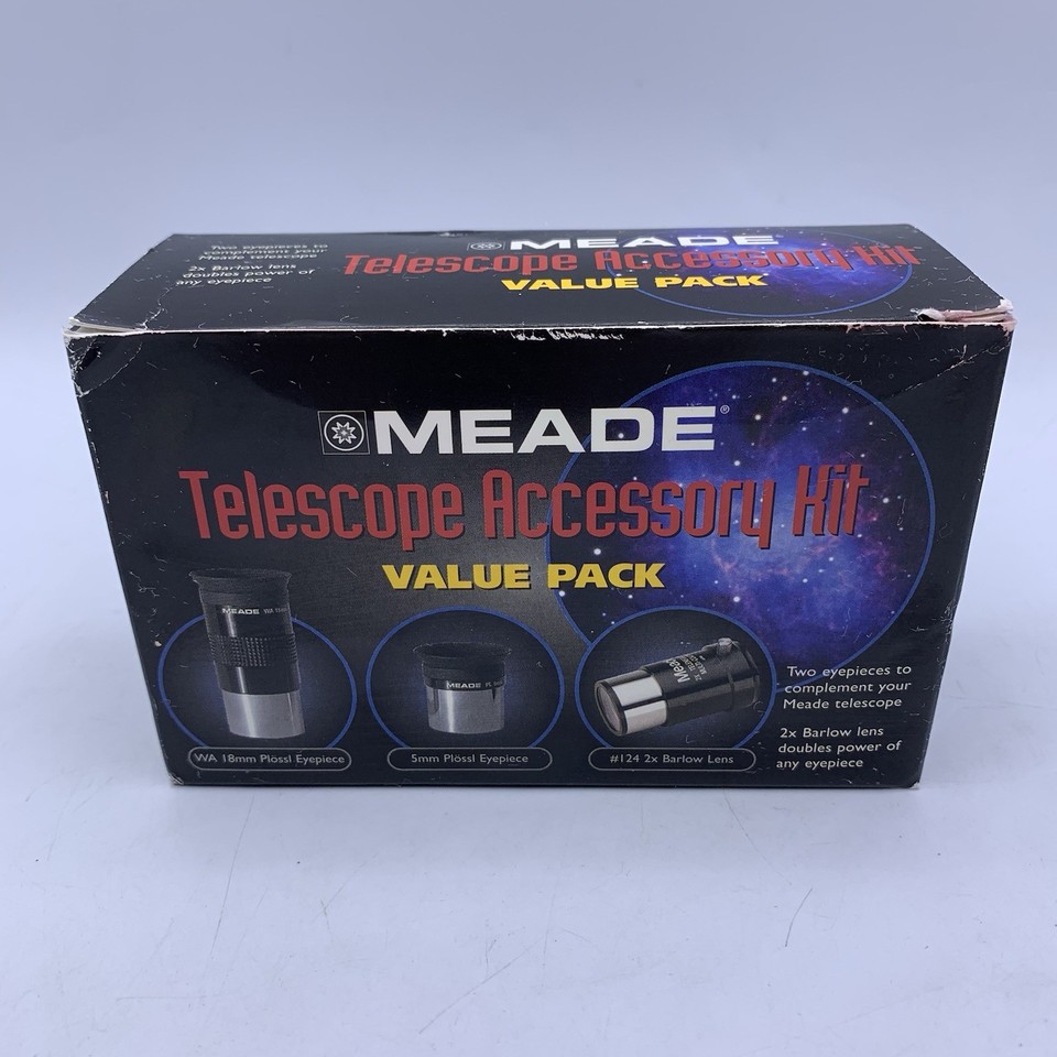 Meade Telescope Plössl Accessory Kit Eyepieces & 2X Barlow Lens *READ ...
