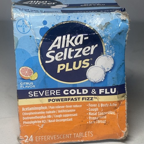 Alka-Seltzer Plus Powerfast Fizz Severe Flu Citrus 24 Effervescent tabs ...