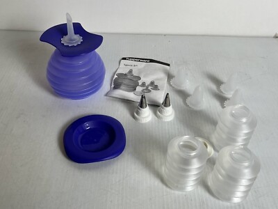 Tupperware Squeeze It Purple Cake Decorating Set Icing Frosting | eBay