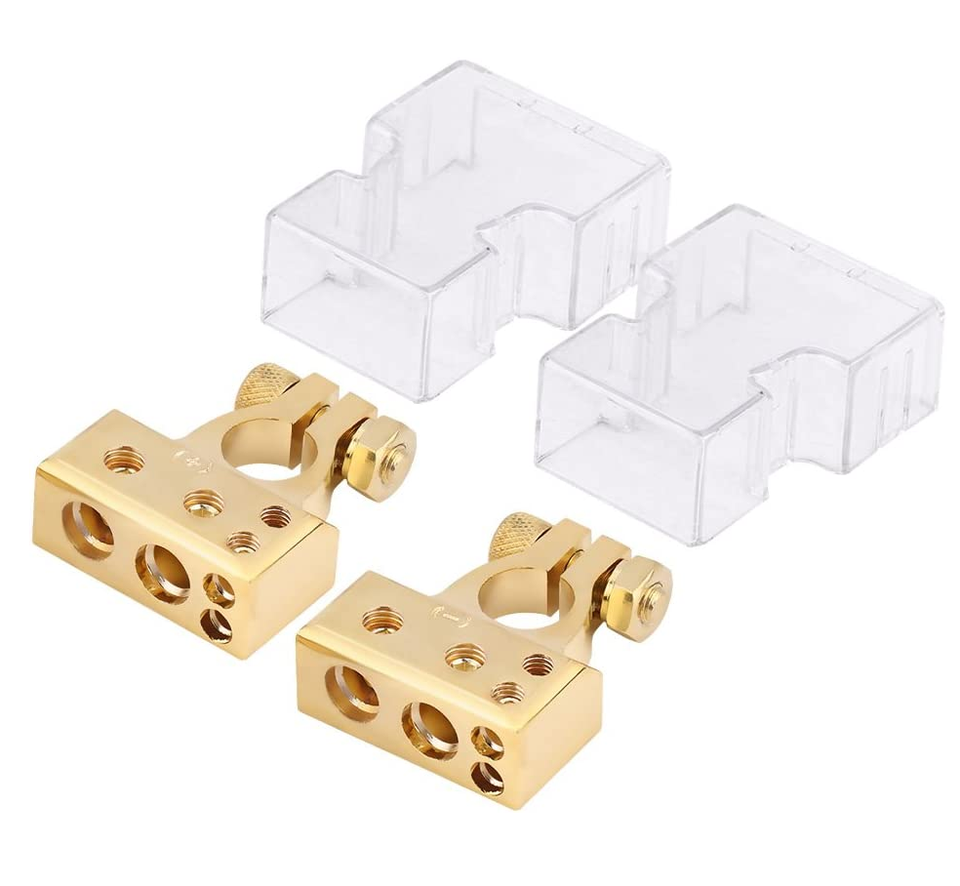 2X Car Battery Terminal Clamp 0/4/8 Awg Gauge Positive Negative ...